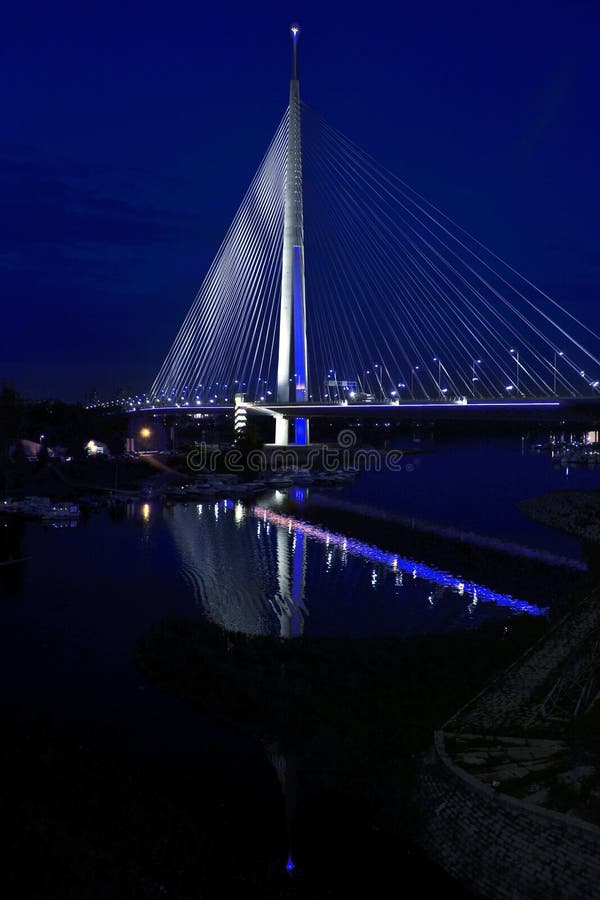 Bridge Ada in Belgrade stock photo. Image of locations - 34607232