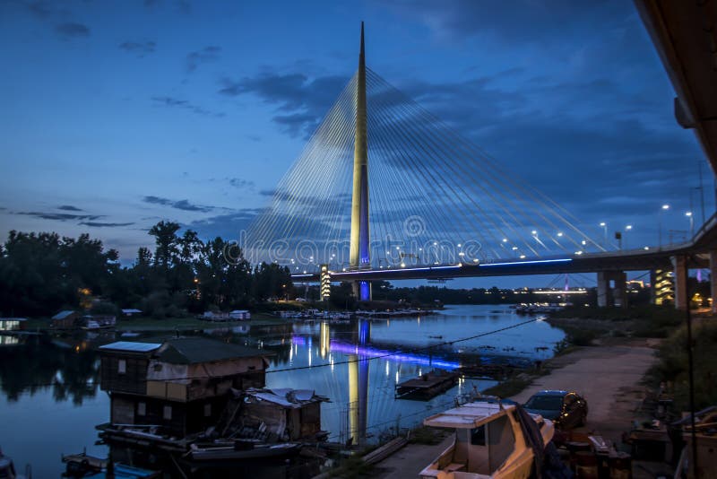Bridge on Ada in Belgrade stock photo. Image of travel - 172680520