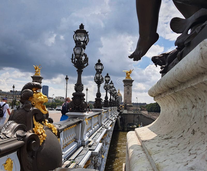 Bridge Alexander 3 Paris editorial stock photo. Image of iron - 291052973