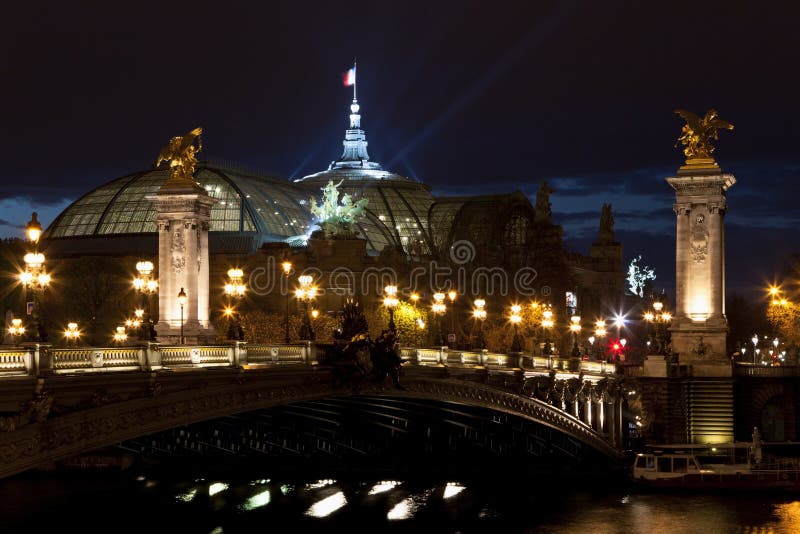 Famous Paris Landmark Alexander Bridge Stock Image - Image of famous ...