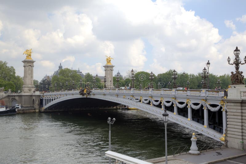 Bridge of Alexander III. Paris, France Stock Image - Image of bridge ...