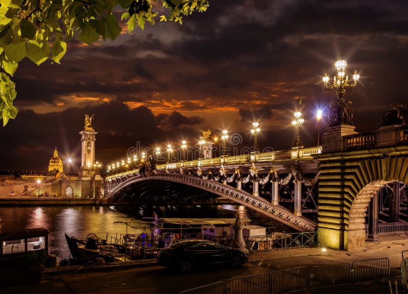 Bridge of Alexander the Third Stock Image - Image of bridge, street ...