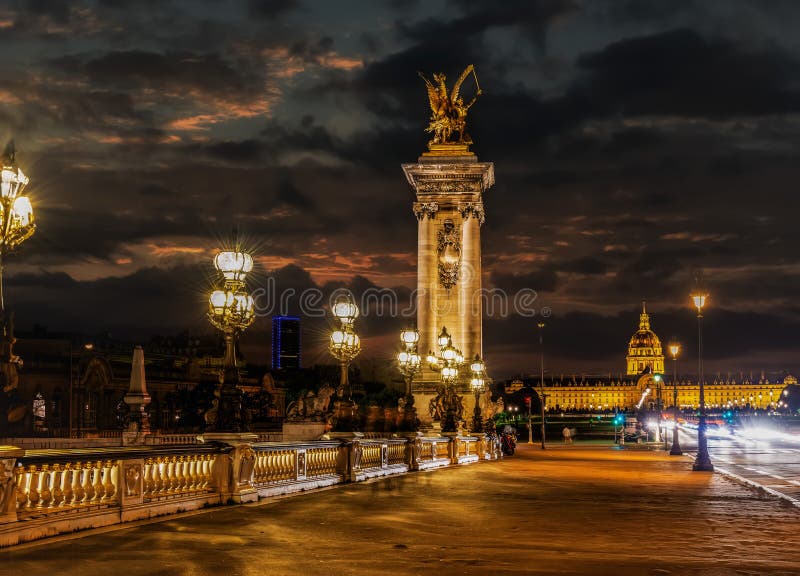 Ponte of Alexander the Third Stock Photo - Image of seine, architecture ...