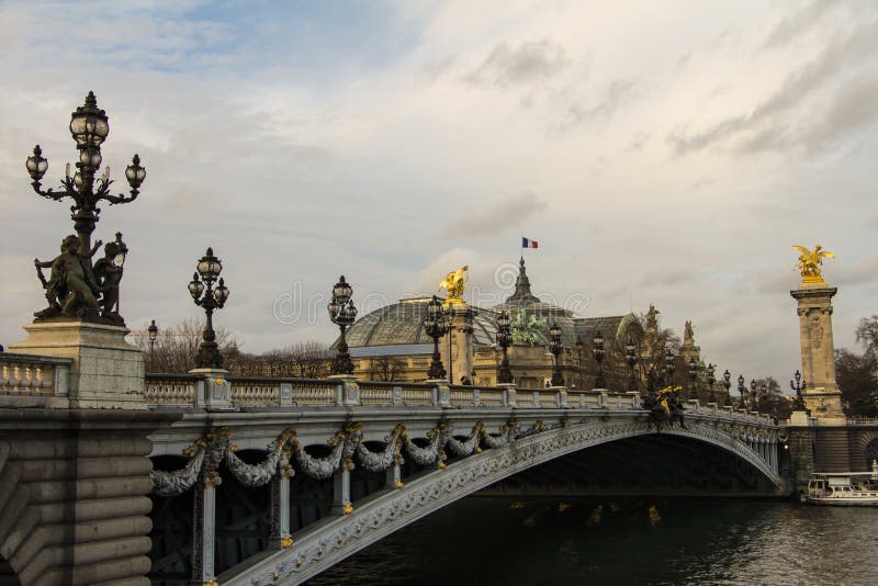 The Bridge Alexandre III, Paris. Stock Image - Image of french ...