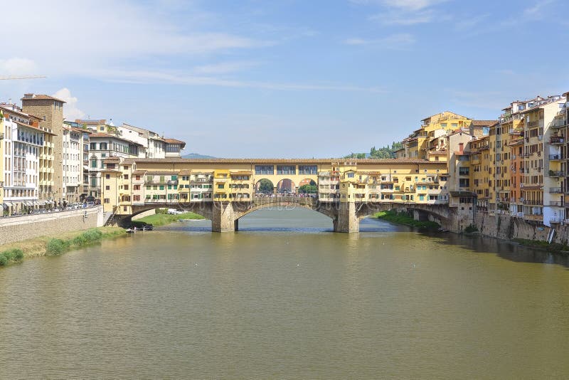 Bridge from Amo River in Florence Stock Photo - Image of center ...