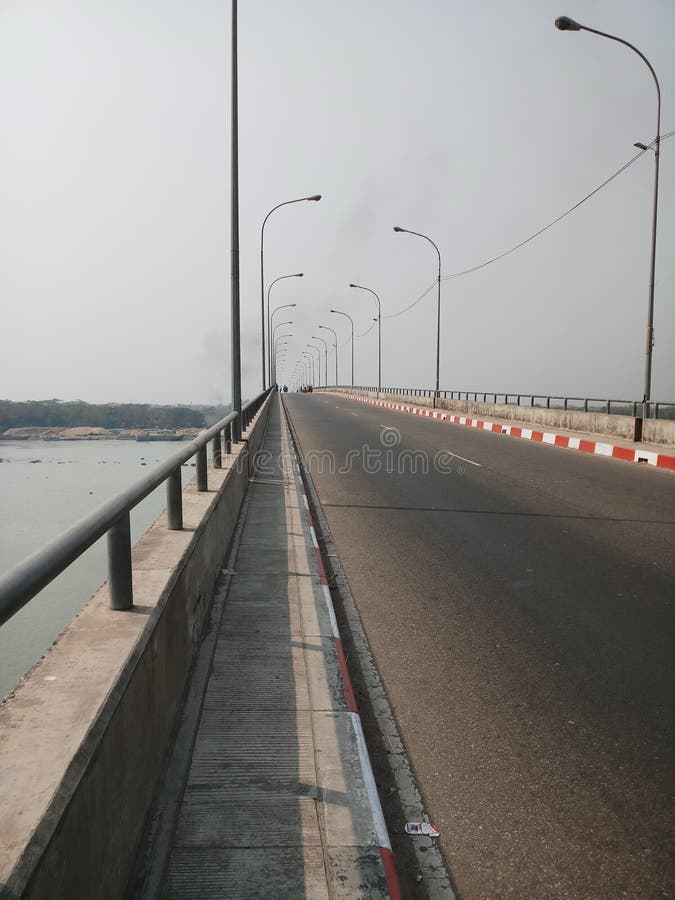 A Bridge without Any Car Upto a River Stock Image - Image of upto ...