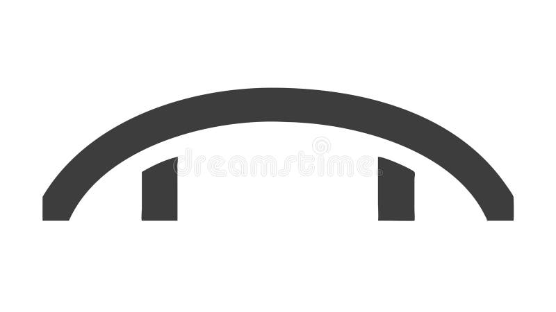 Bridge Arch Icon: Structure Overpass Symbol Vector, Vector Design ...