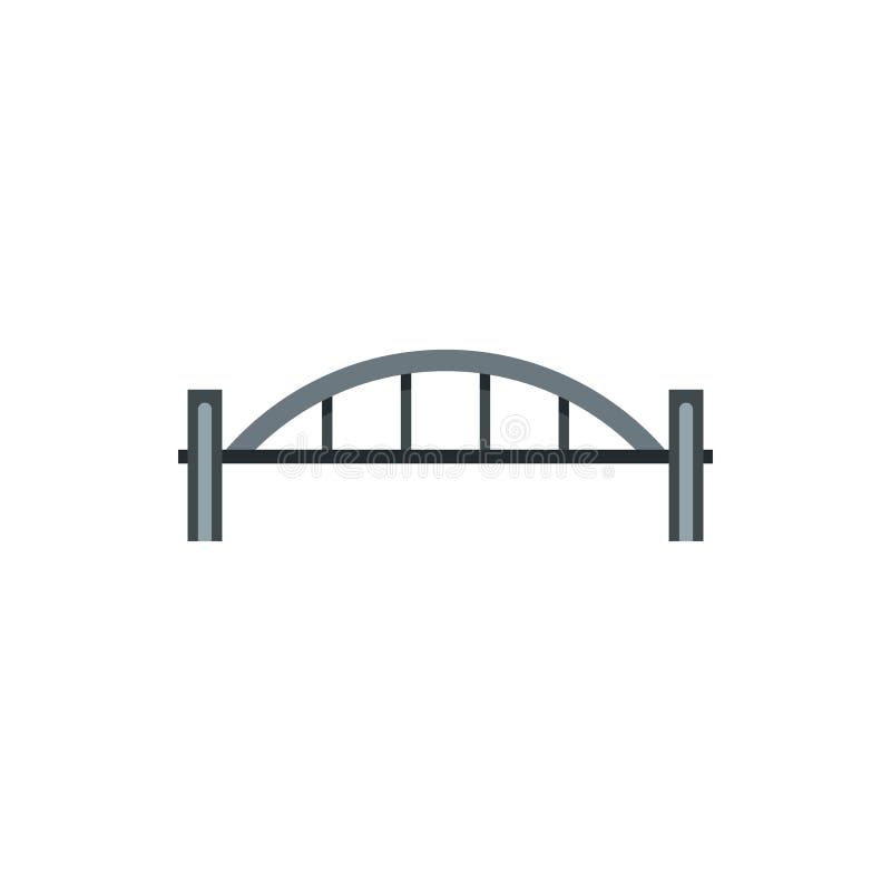 Bridge with Arched Railing Icon, Flat Style Stock Vector - Illustration ...