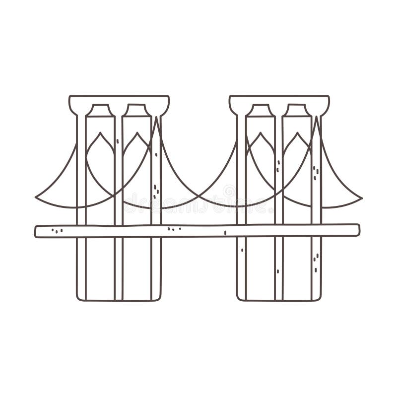 Bridge Architecture Outline Stock Vector - Illustration of simple ...