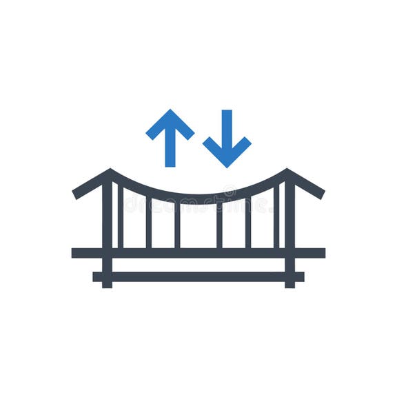 Bridge with Arrows Icon stock vector. Illustration of connection ...