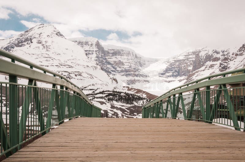 Bridge at Athabasca Glacier in Jasper Stock Image - Image of athabasca ...