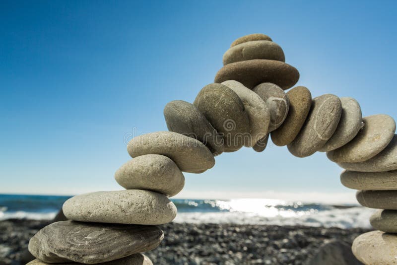 Arch Made of Pebbles stock photo. Image of balance, harmony - 111523628