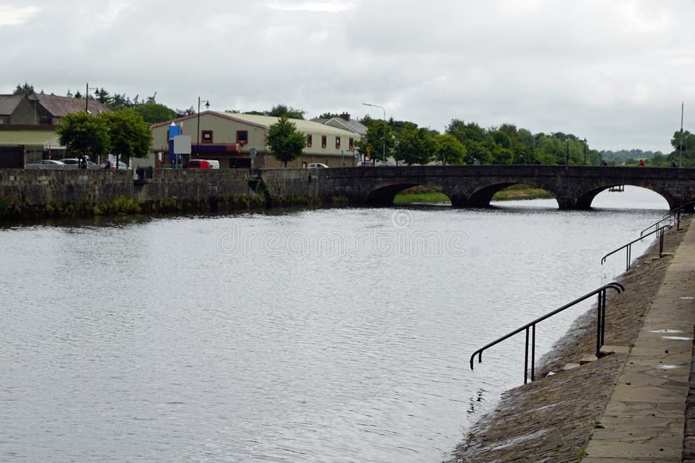 Bridge in Ballina Ireland stock image. Image of water - 144658835
