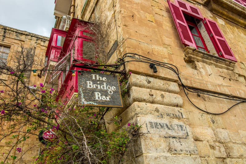 The Bridge Bar in Malta editorial image. Image of town - 282136585
