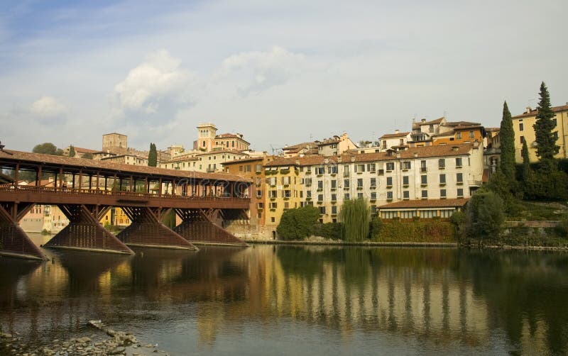 Bridge of Bassano Del Grappa Stock Photo - Image of mirror, travel ...
