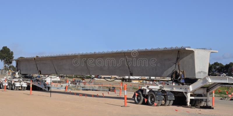 Bridge beam on trailer stock photo. Image of detail, girder - 23000958