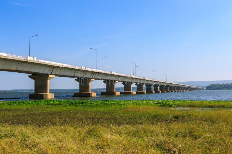 Bridge and Blue Sky. stock photo. Image of aerial, travel - 63766580