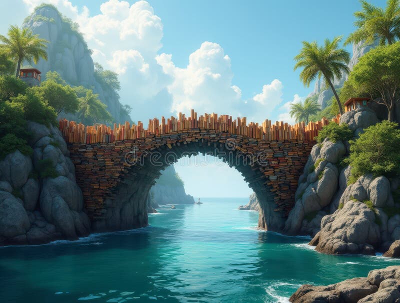 Bridge of Books Connecting Two Islands Illustrating the Power of ...