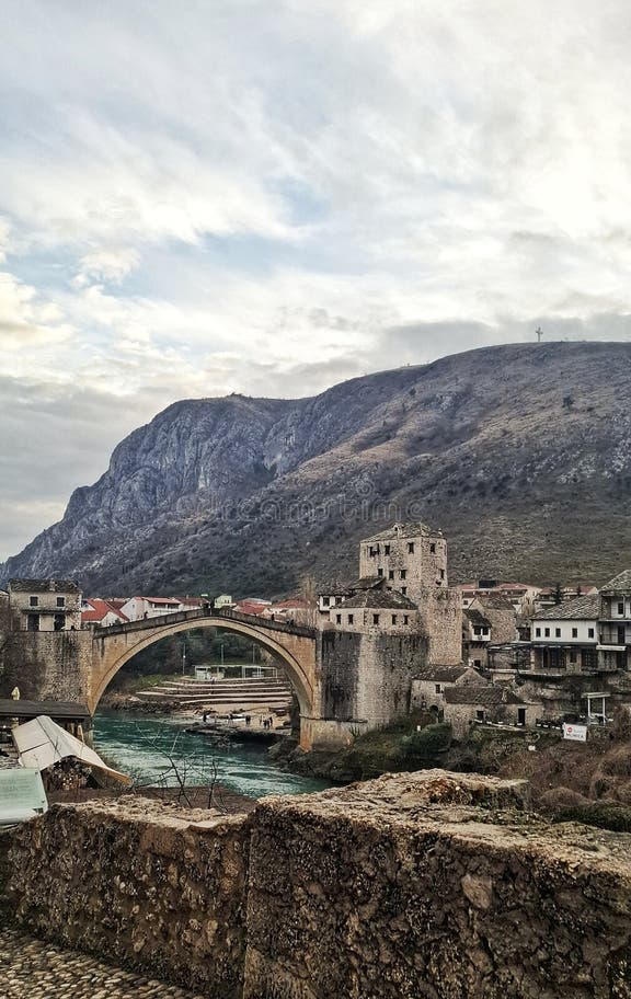 Bridge in Bosnian Town Mostar Stock Image - Image of mostar, bridge ...