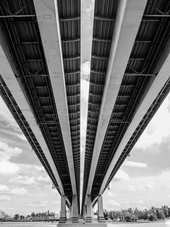 Bridge Bottom View - Architecture, Black and White Photo Stock Photo ...
