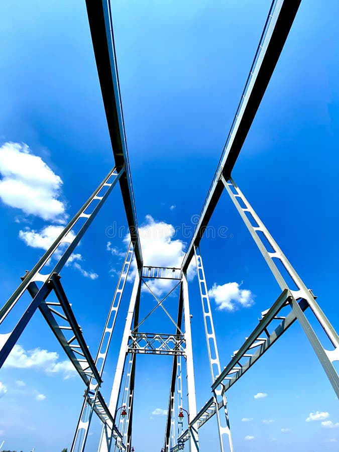 Bridge Bottom View with Sky View Stock Photo - Image of background ...