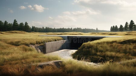 Bridge box culvert stock illustration. Illustration of waterway - 371961726