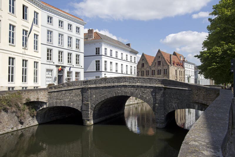 Bridge in Bruges, Belgium stock photo. Image of clouds - 20860040