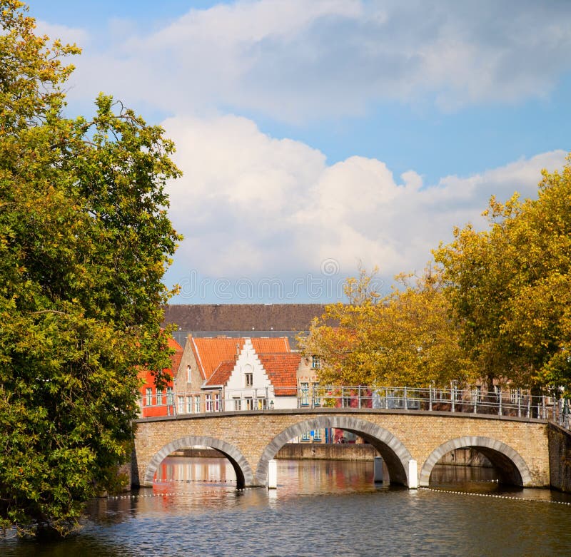 Bridge in Bruges, Belgium stock image. Image of picturesque - 50181277