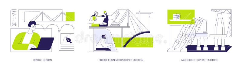 Bridge Building Abstract Concept Vector Illustrations. Stock ...