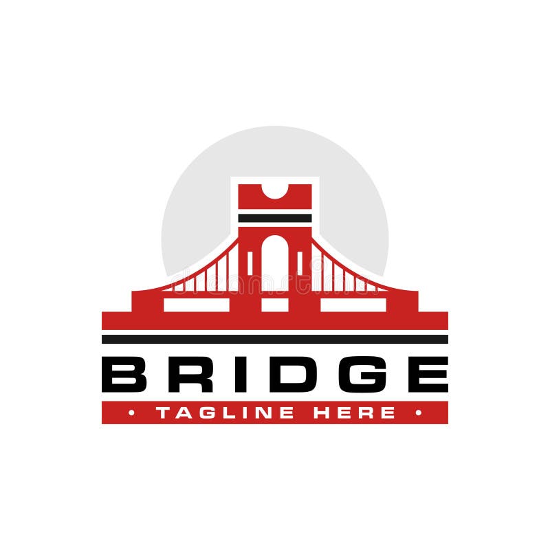 Bridge Building Construction Illustration Logo Stock Vector ...