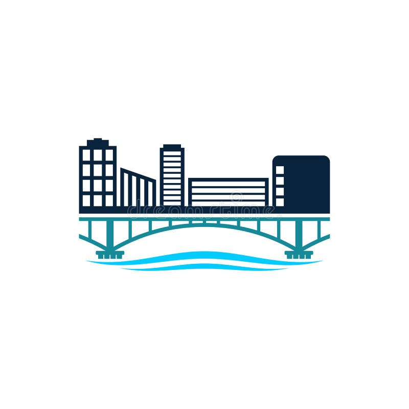 Bridge with Building Logo Design Vector Illustration, Creative Bridge ...