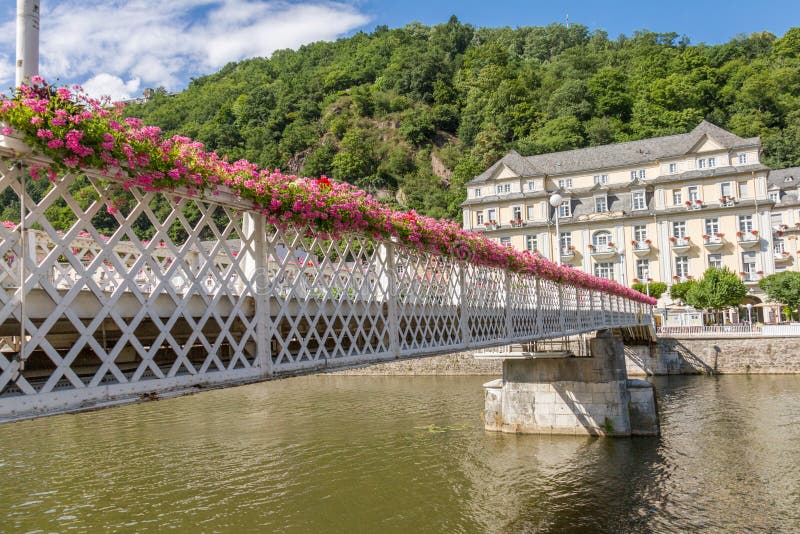 Bridge and Buildings at the Spa Town Bad Ems in Germany Stock Photo ...