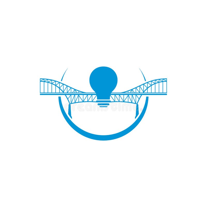 Bridge with Bulb Logo Design Vector Illustration, Creative Bridge Logo ...