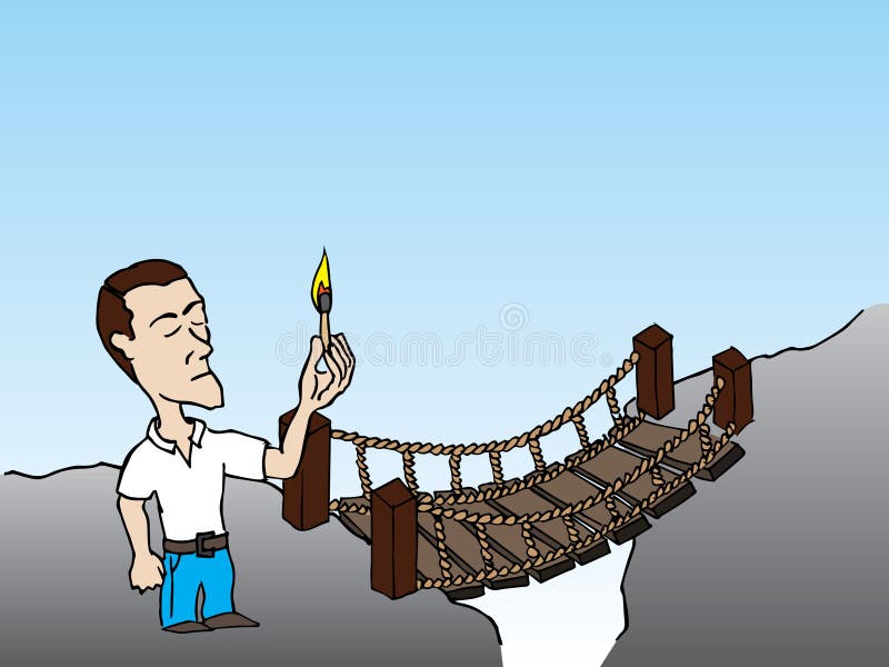Bridge Burning stock illustration. Illustration of burn - 70952127