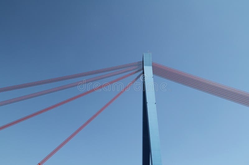 Bridge, Cable Construction of the Rhine Bridge Near Speyer, Transport ...