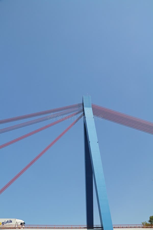 Bridge, Cable Construction of the Rhine Bridge Near Speyer, Transport ...