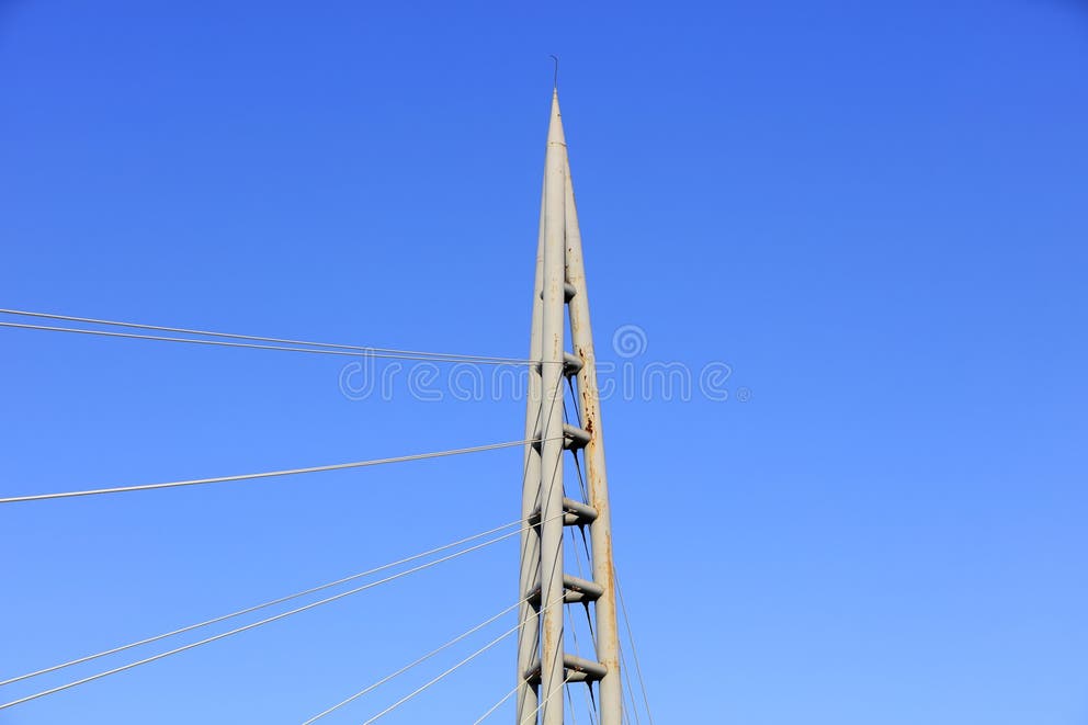 Bridge Cable Stayed Building Stock Photo - Image of buildings, pylon ...