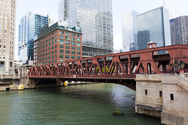 Bridge in Chicago stock image. Image of route, street - 25811083