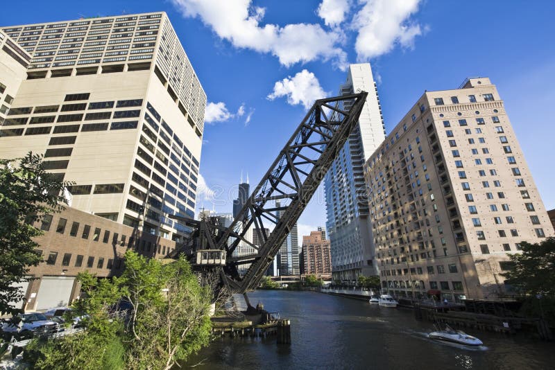 Draw bridges of Chicago stock image. Image of sightseeing - 2410473