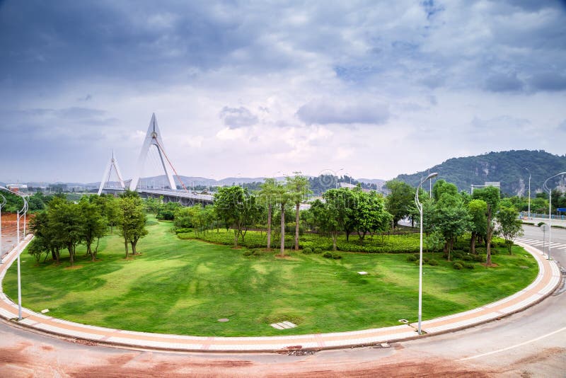 Bridge,circular road stock photo. Image of circular, green - 33286116
