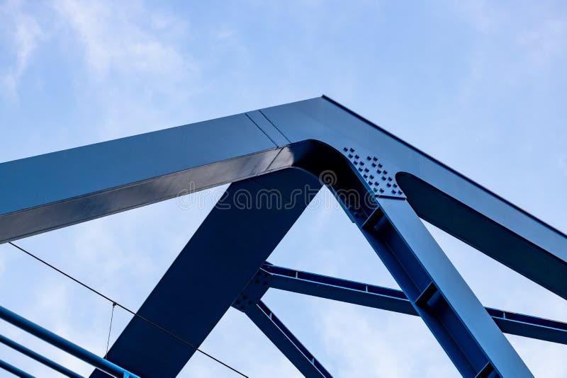 Bridge Close-up, Metal Bridge Construction, Iron Beams Stock Image ...