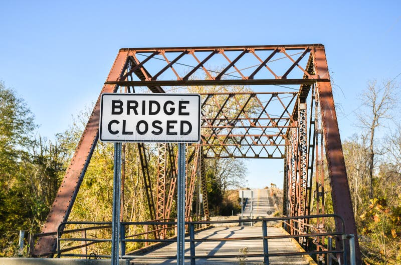 Bridge Closed sign stock image. Image of block, repair - 47127391