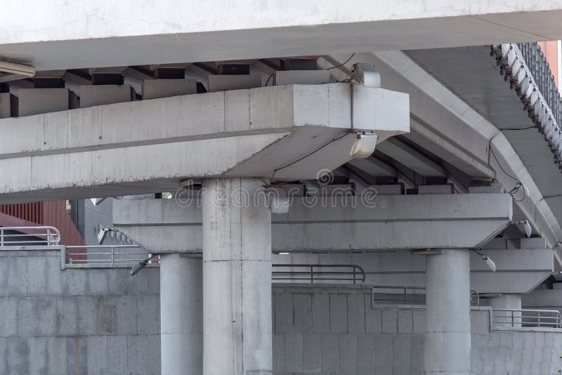 Concrete Bridge Pillar Arch Structure. Stock Photo - Image of ...