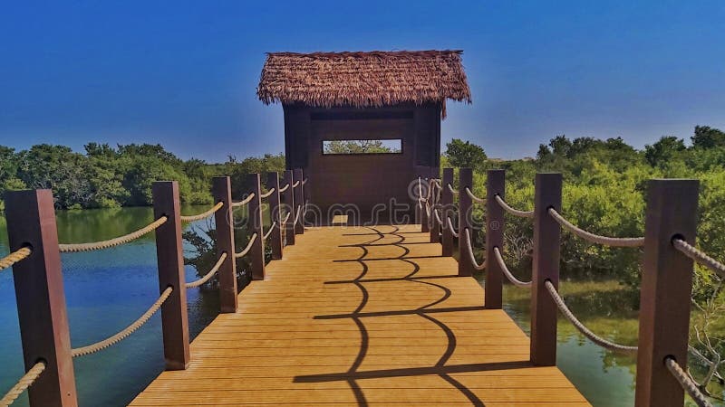A Bridge Connected To a Hut House Stock Photo - Image of estate ...