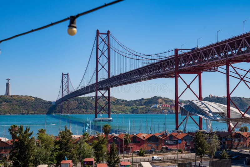 Bridge Connecting Islands from a Festive Commercial Area Stock Photo ...