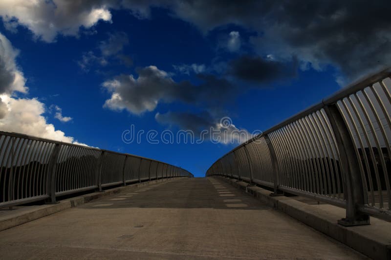 A Bridge Connecting the Land and the Sky Stock Image - Image of ...