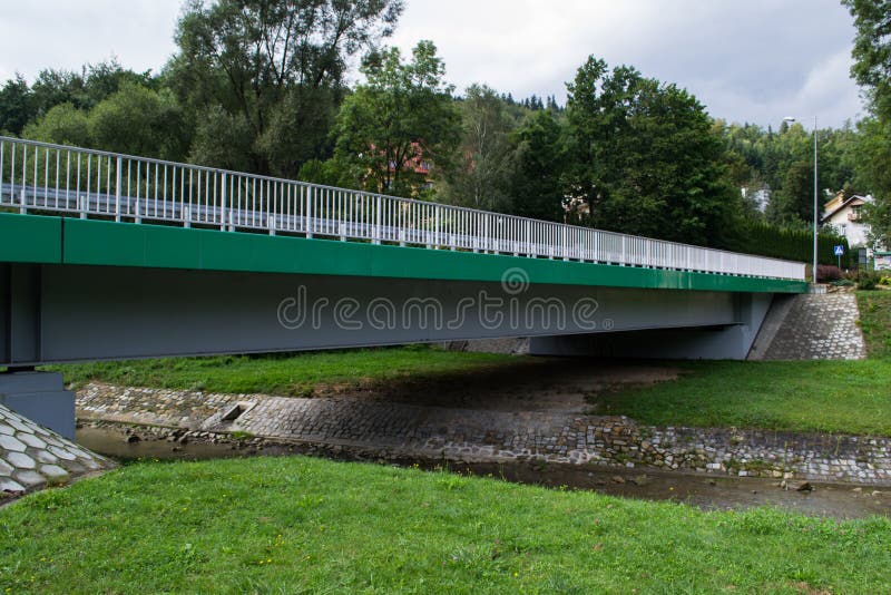 The Bridge Connecting the Two Banks Stock Image - Image of embankment ...