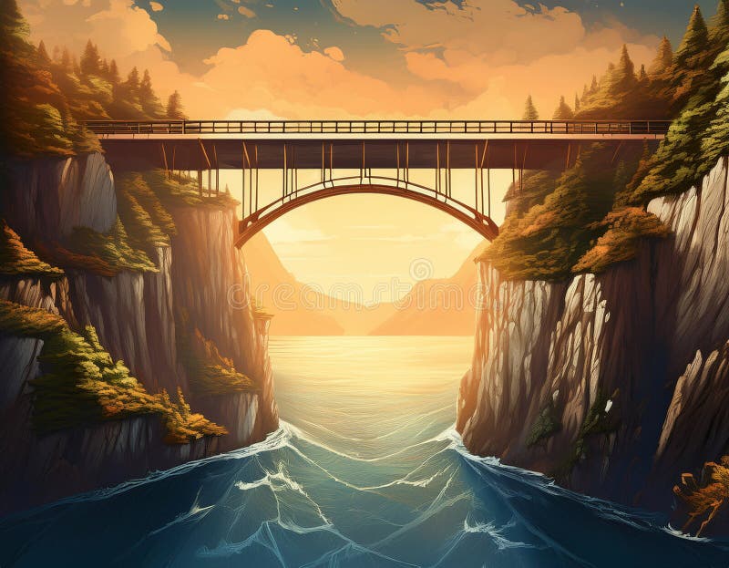 Bridge Connecting Two Cliffs, Representing Leadership As a Connector ... Bridge Connecting Two Cliffs, Representing Leadership As a Connector ...