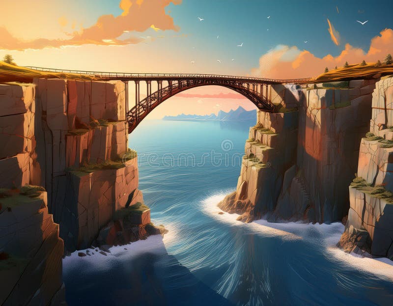 Bridge Connecting Two Cliffs, Representing Leadership As a Connector ...