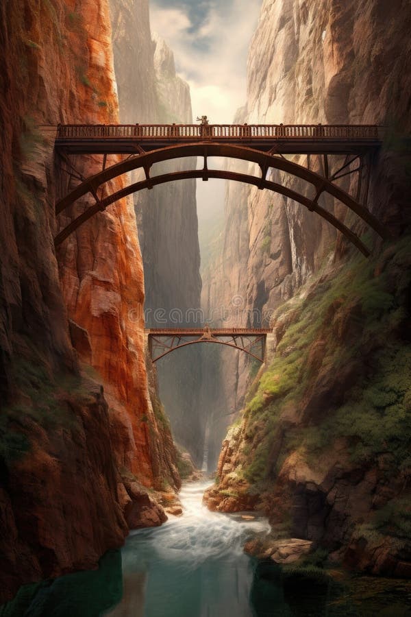 Bridge Connecting Two Cliffs, Representing Partnership Stock ...